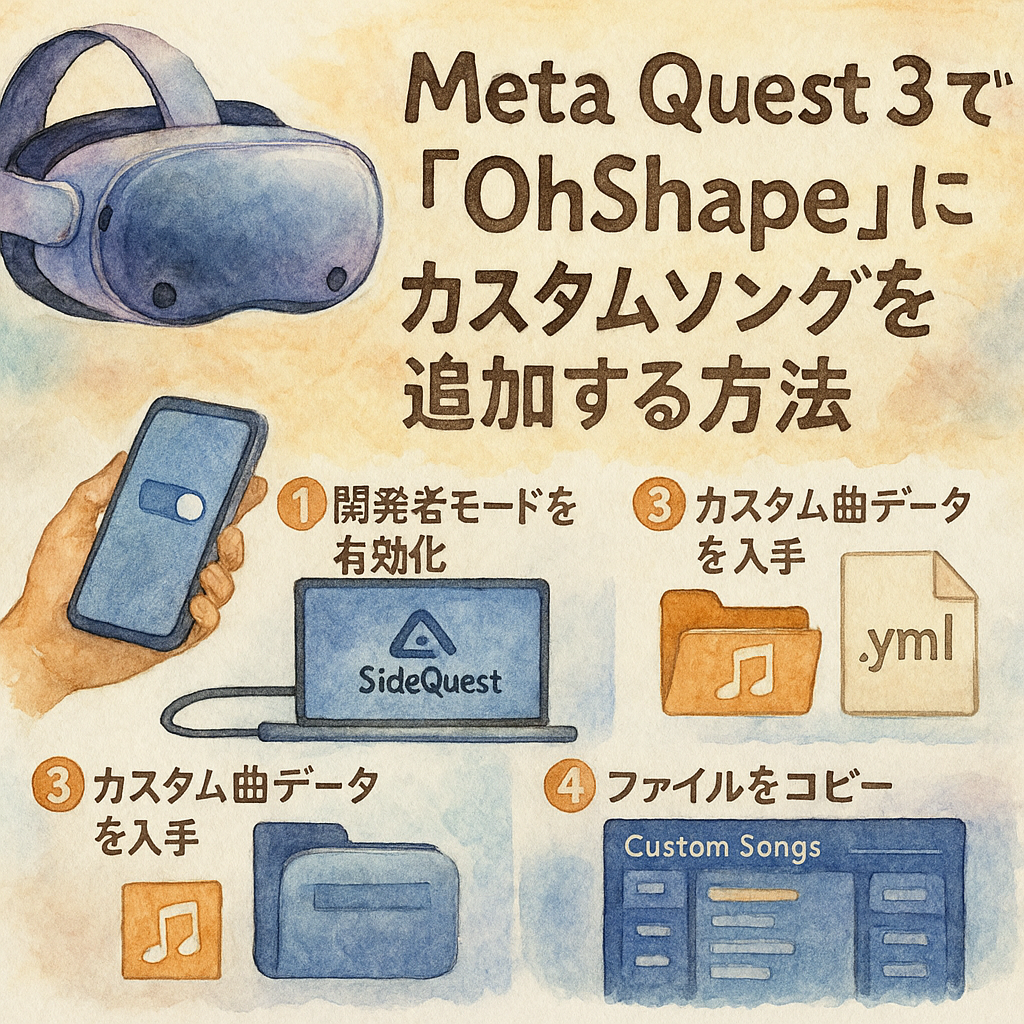 Meta Quest 3で『OhShape』にカスタムソングを追加する方法 - haruの雑記ブログ