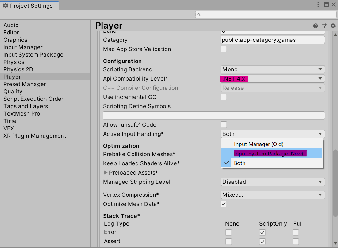 Unity InputSystemの導入(XBox,PS4コントローラで動作チェック) - はこねのはこ
