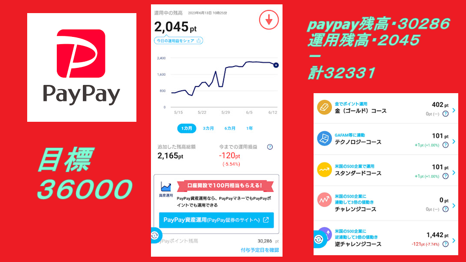 お久しぶりのpaypay運用です。予想が外れたので、チェックしなくなる・・・( ﾉД`)ｼｸｼｸ… - haluo2019の日記