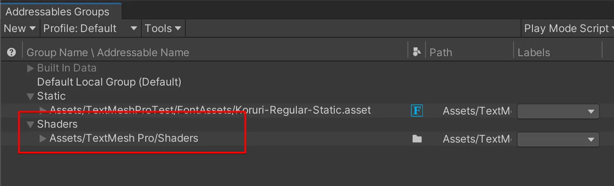 【Unity】TextMeshProのアセットバンドルをAddressableアセットシステムできちんと管理する - LIGHT11