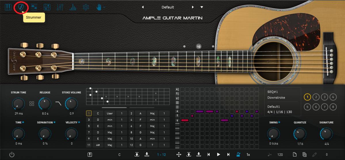 Ample Guitarの使い方/ギターコードを簡単に指定する方法 - HMSounds フリー音楽・効果音制作