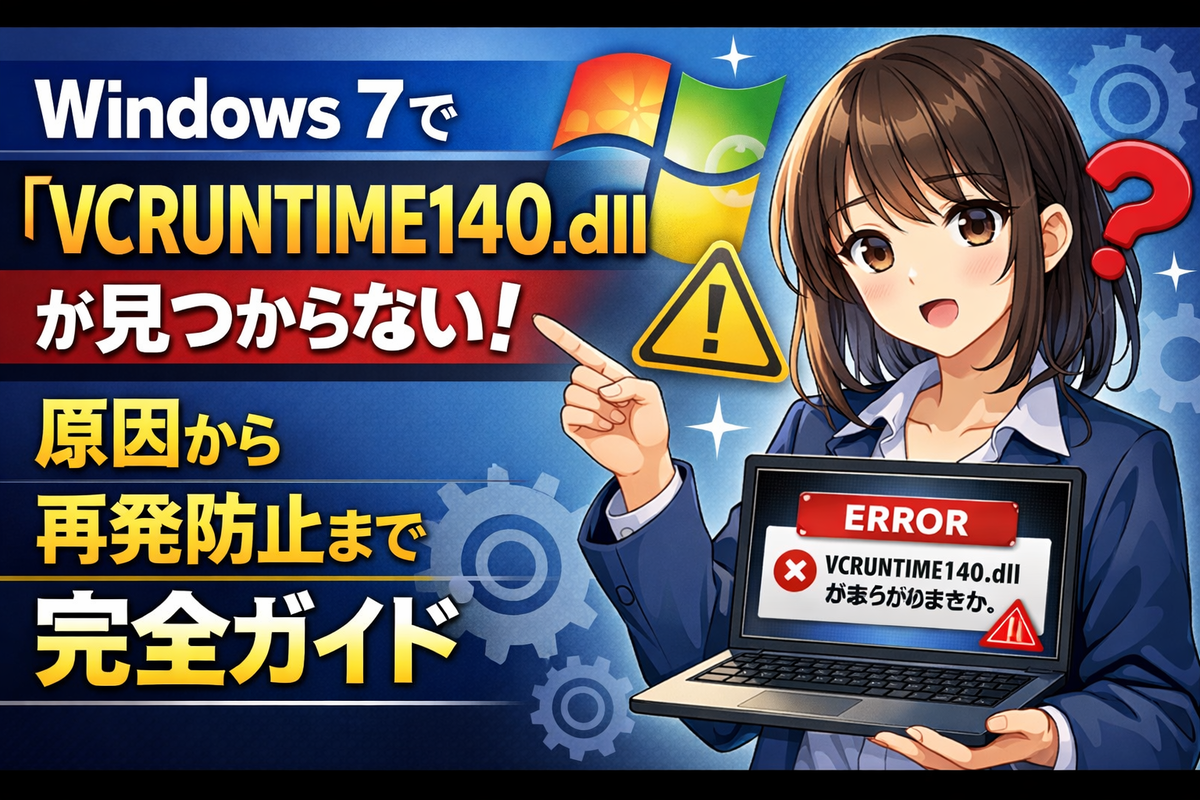 Windows 7で「VCRUNTIME140.dll が見つからない」を安全に直す方法：原因から再発防止まで完全ガイド - エラー大全集