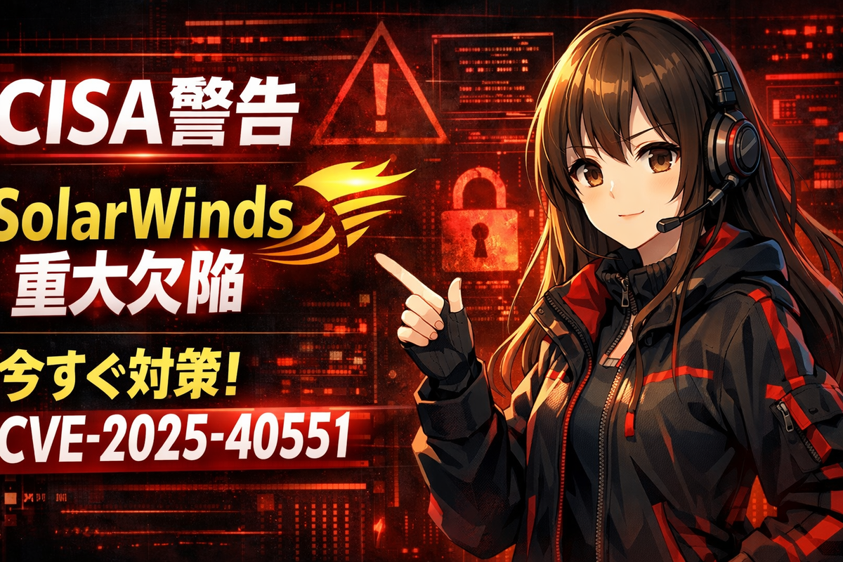 CISAが警告「SolarWinds Web Help Desk」重大欠陥が実攻撃に悪用中――CVE-2025-40551の影響と今すぐやるべき対策 - エラー大全集