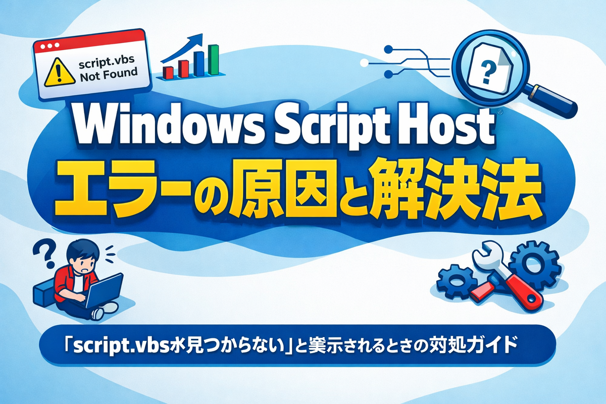 Windows Script Hostエラーの原因と解決法｜「script.vbsが見つからない」と表示されるときの対処ガイド - エラー大全集