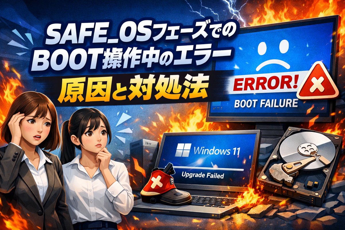 Windows 11へのアップグレードで発生する「SAFE_OSフェーズでのBOOT操作中のエラー」の原因と対処法 - エラー大全集
