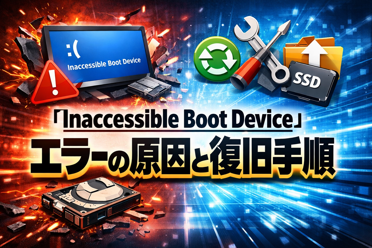 Windowsの「Inaccessible Boot Device」エラーの原因と復旧手順をわかりやすく整理する - エラー大全集
