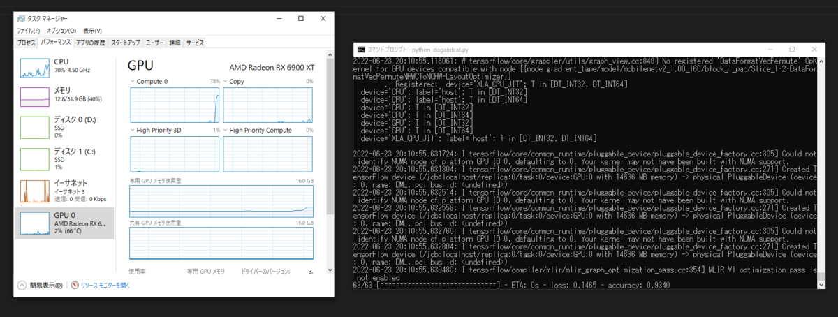 AMD/Intel GPUでもTensorFlowを高速化できるTensorFlow-DirectMLがTF2対応したらしい(まだプレビュー) - 端の知識の備忘録