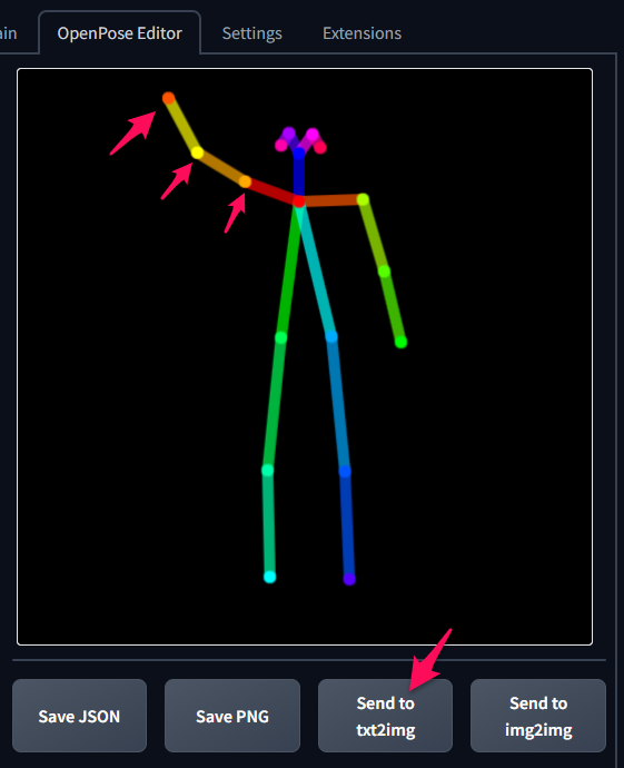 Stable diffusionのOpenPose Editorを使ってみた - あすたるえごの備忘ログ