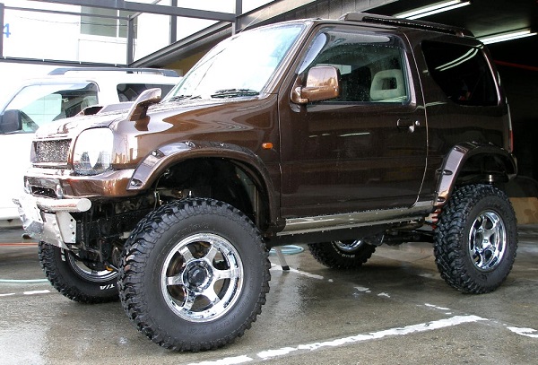 カスタムされたJB23のホイールインセット（オフセット）の目安 - ジムニーJB23 カスタムとか修理とかスポットとか