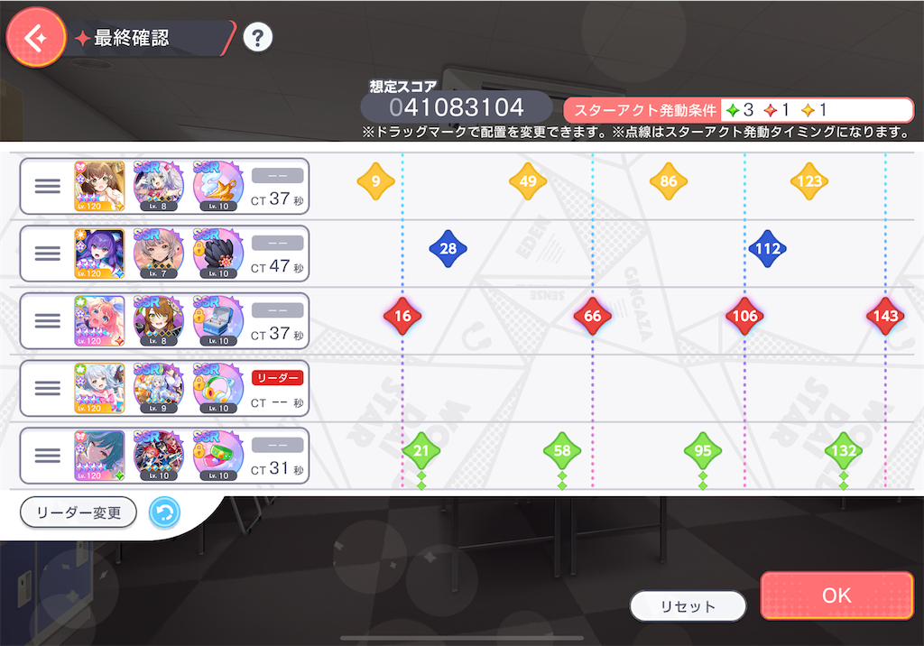 ユメステ オーディション1-100 ☆3クリア編成 - りゅーの備忘録