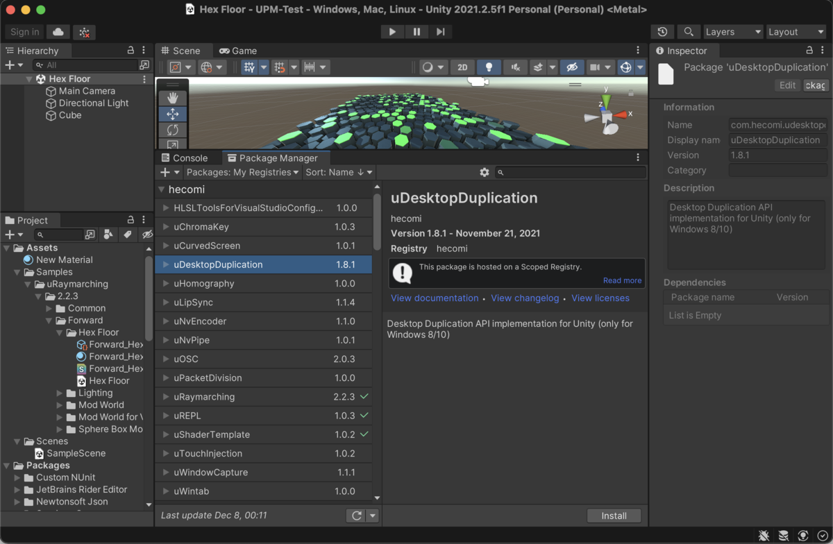 Unity で自作ライブラリの Package Manager / Scoped Registry 対応をしてみた - 凹みTips