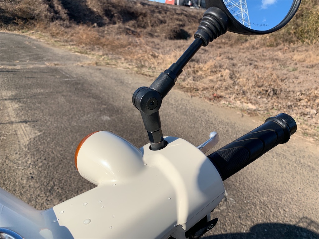 スーパーカブ110の右ミラーをKenimotoの可倒ミラーに変更してみた - 下総二輪日記