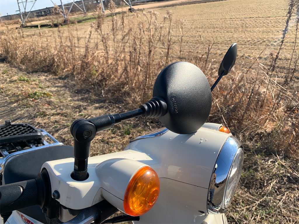 スーパーカブ110の右ミラーをKenimotoの可倒ミラーに変更してみた - 下総二輪日記