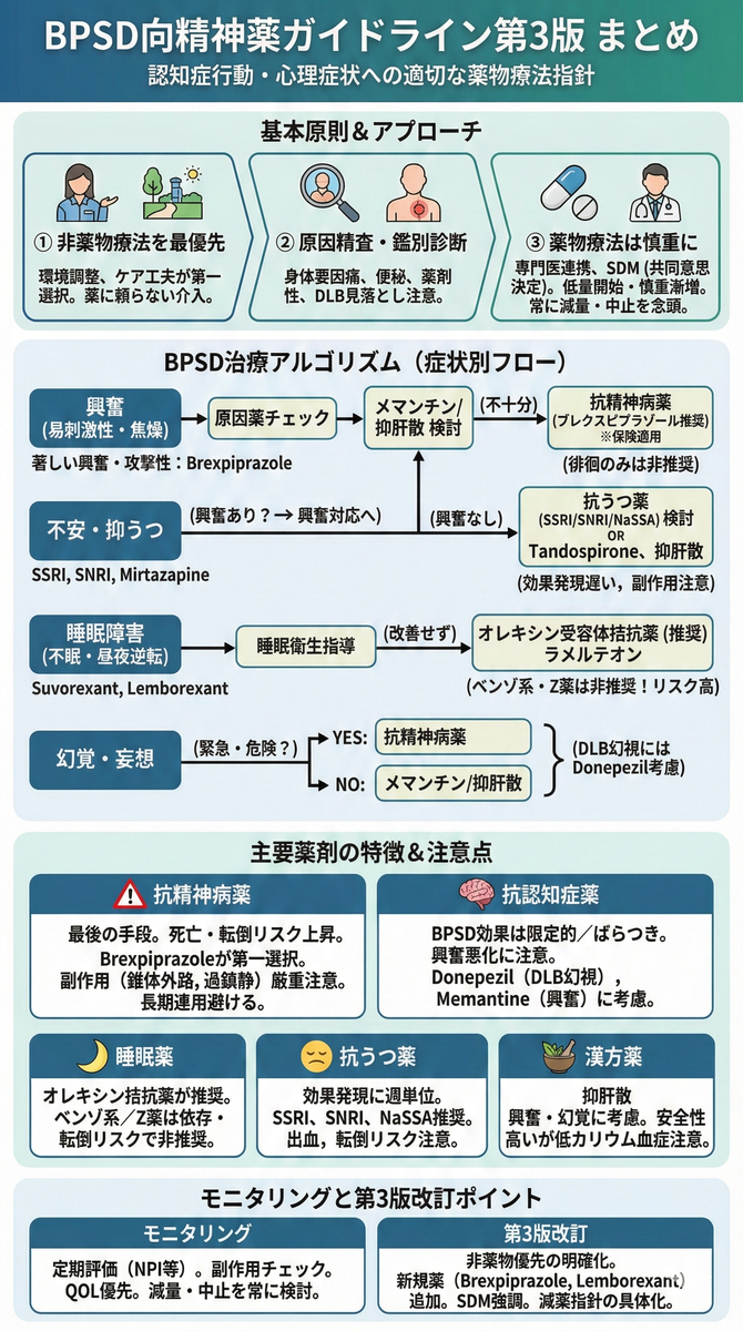 かかりつけ医のためのBPSD対応向精神薬使用ガイドライン第3版ポイント解説 - 医知創造ラボ ～脳神経内科医がAIで紡ぐ最新医療情報～