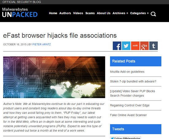 あなたのChromeが置き換わる危険！悪質ブラウザ「eFast Browser」の確認方法と対策とは！？ - トレンドつかみ取り