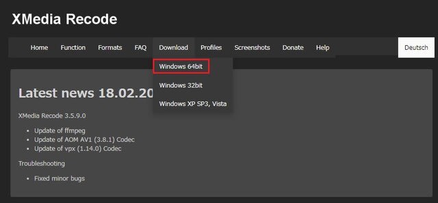 XMedia Recode 3.5.9.0 がリリースされました。 - 私のPC自作部屋