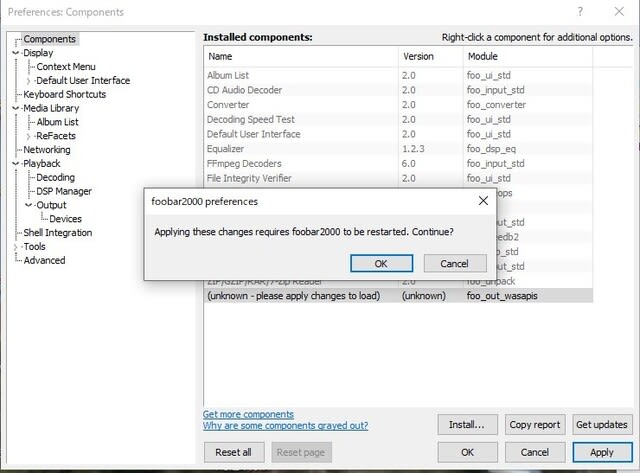 foobar2000 v2.0 に WASAPI、ASIO コンポーネントをインストールしてみました。 - 私のPC自作部屋