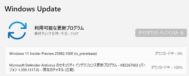 Windows 11 Canary チャンネル に Build 25982.1000 が配信されてきました。 - 私のPC自作部屋