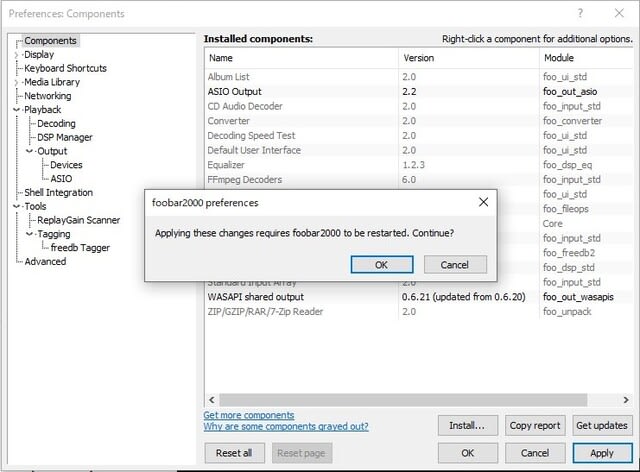 foobar2000 コンポーネント WASAPI shared output バージョン 0.6.21 がリリースされました。 - 私のPC自作部屋