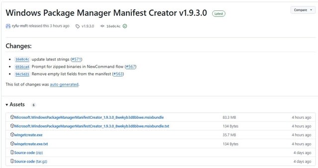 Windows Package Manager Manifest Creater バージョン 1.9.3.0 がリリースされました。 - 私のPC自作部屋