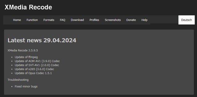 XMedia Recode 3.5.9.5 がリリースされました。 - 私のPC自作部屋