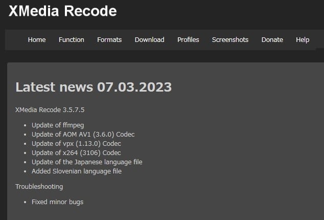 XMedia Recode 3.5.7.5 がリリースされました。 - 私のPC自作部屋