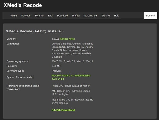 XMedia Recode 3.5.9.1 がリリースされました。 - 私のPC自作部屋