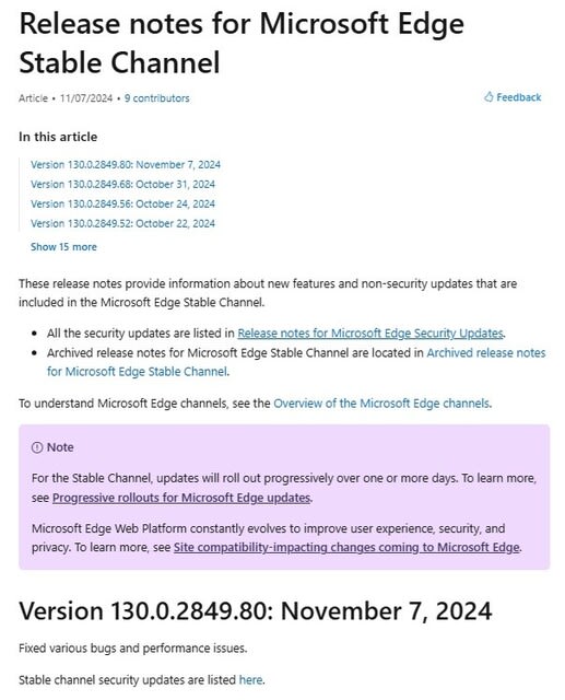 Microsoft Edge Stable チャンネルに バージョン 130.0.2849.80 が降りてきました。 - 私のPC自作部屋