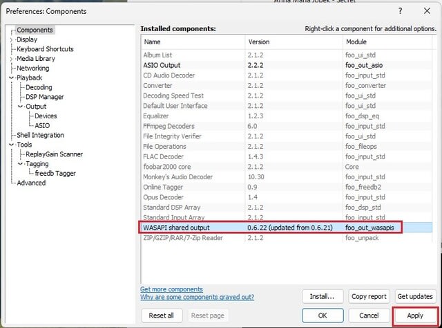 foobar2000 用 Components「WASAPI shared output v 0.6.22」がリリースされました。 - 私のPC自作部屋