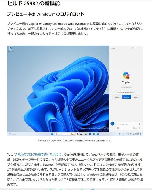 Windows 11 Canary チャンネル に Build 25982.1000 が配信されてきました。 - 私のPC自作部屋