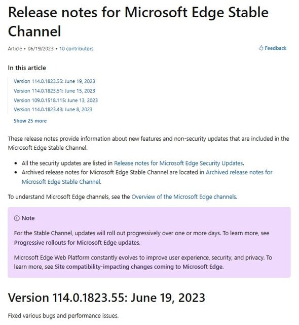 Microsoft Edge Stable チャンネルに バージョン 114.0.1823.55 が降りてきました。 - 私のPC自作部屋