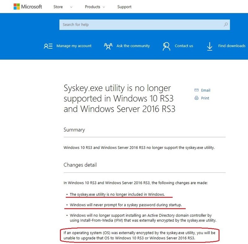 今秋リリース予定の Windows10 Fall Creators Update では、「Syskey.exe ユーティリティ」がサポートされ ...