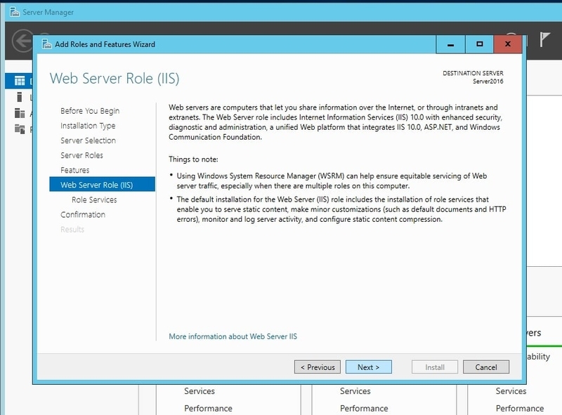 Windows Server 2016 Preview でWebサーバー機能を追加してみました。 - 私のPC自作部屋