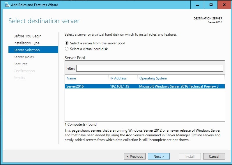 Windows Server 2016 Preview でファイルサーバー機能をインストールしました。 - 私のPC自作部屋