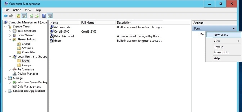 Windows Server 2016 Preview で新規ユーザーを登録しアクセス権を設定してみる。 - 私のPC自作部屋