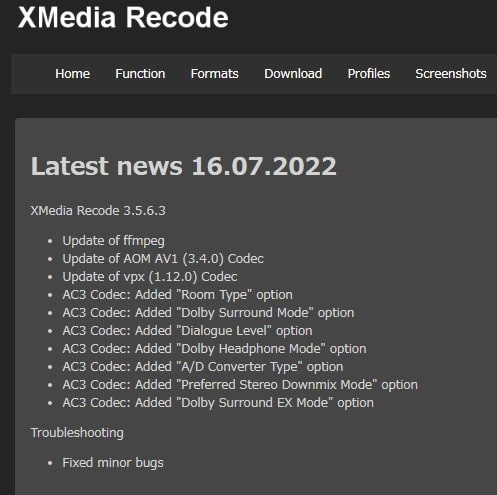 XMedia Recode 3.5.6.3 がリリースされました。 - 私のPC自作部屋