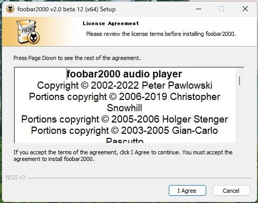 Windows11 バージョン 22H2 マシンに foobar2000 v2.0 beta 12 をインストールしてみました。 - 私のPC自作部屋