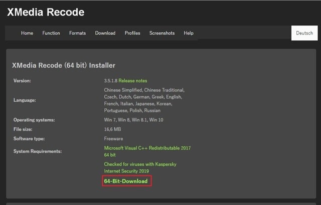 XMedia Recode 3.5.1.8 がリリースされていました。 - 私のPC自作部屋