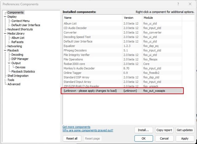foobar2000 v2.0 beta 12 で WASAPI 排他モードを設定してみました。 - 私のPC自作部屋