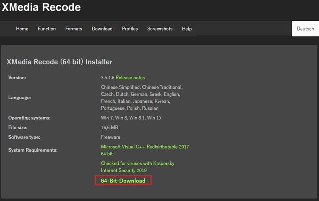 XMedia Recode 3.5.1.6 がリリースされました。 - 私のPC自作部屋