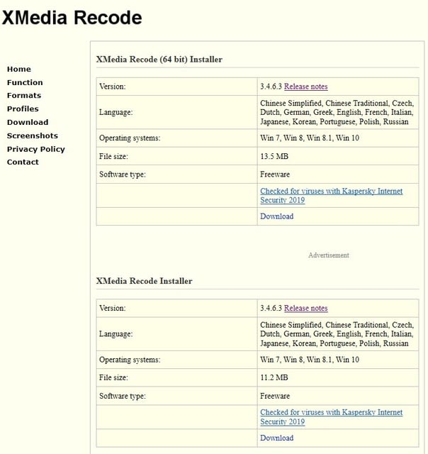 XMedia Recode (3.4.6.3) がリリースされていました。 - 私のPC自作部屋