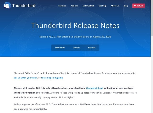Thunderbird 78.2.1 がリリースされました。 一昨日、バージョン 78.2.0 にアップデートしたばかりですが、緊急に対応が必要な問題が見つかったのでしょうか？ - 私のPC自作部屋