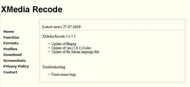 XMedia Recode (3.4.7.3) がリリースされていました。 - 私のPC自作部屋