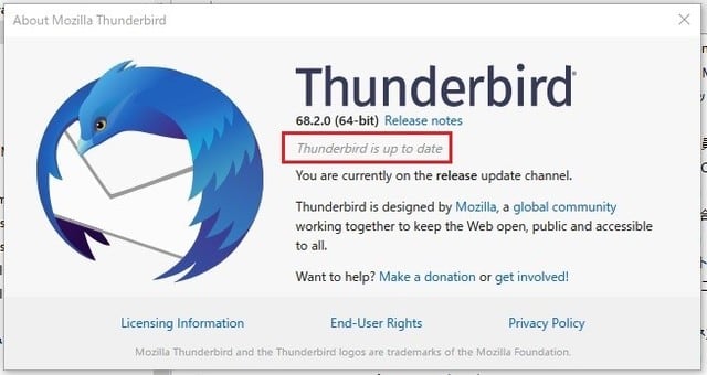 メールアプリ "Thunderbird Version 68.2.1" がリリースされたので、アップデートしました。 - 私のPC自作部屋