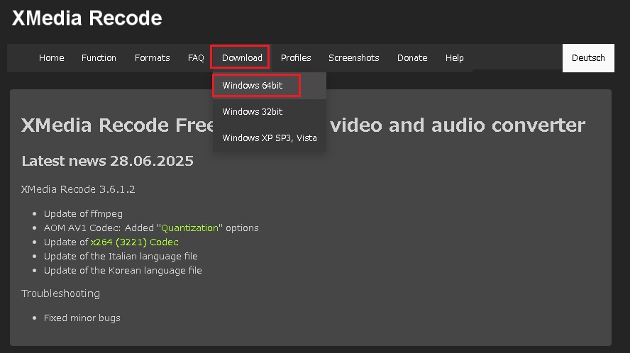 XMedia Recode 3.6.1.3 がリリースされました。 - 私のPC自作部屋