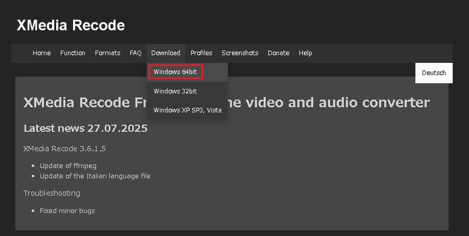 XMedia Recode 3.6.1.5 がリリースされました。 - 私のPC自作部屋