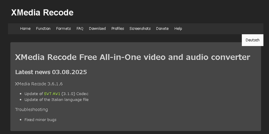 XMedia Recode 3.6.1.6 がリリースされました。 - 私のPC自作部屋