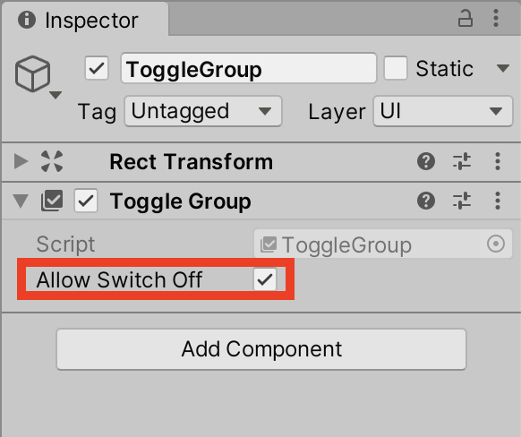 【Unity】uGUI Toggleの使い方, スクリプトからの操作, タブ機能の実装 - Unity(C#)初心者・入門者向けチュートリアル ひよこのたまご