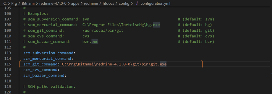 Windows環境のBitnamiでRedmine/Git連携(統合認証) - holyblueのブログ