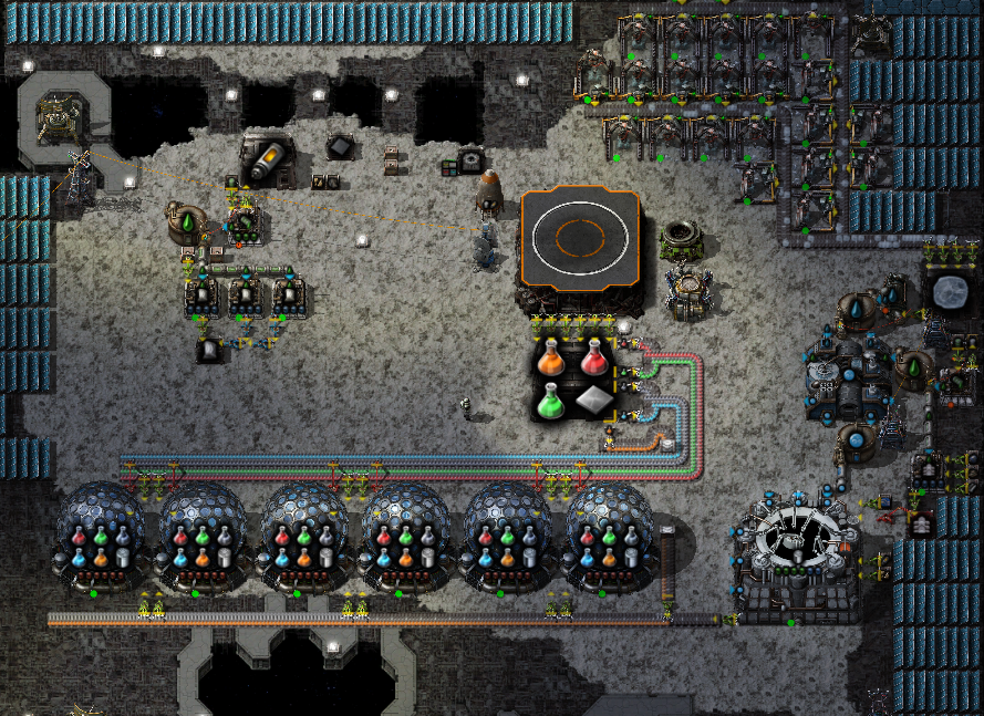 Factorio（大型MOD：Space Exploration）新しい星発見できず。原油惑星の開発。宇宙研究所 - スパゲッティでも構わない